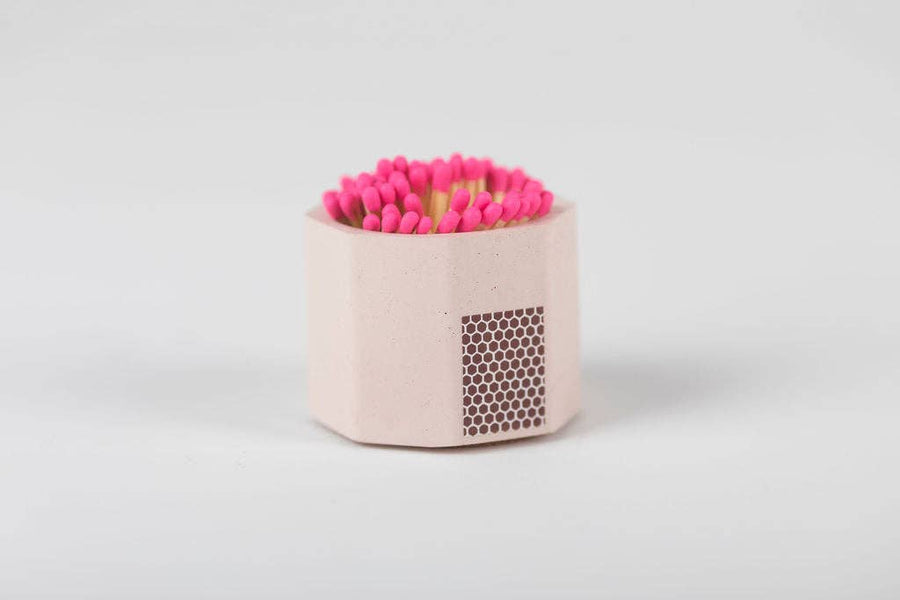 Pale Pink Match Match Holder w/ Striker & Lavender Matches by Tenn Pra ...