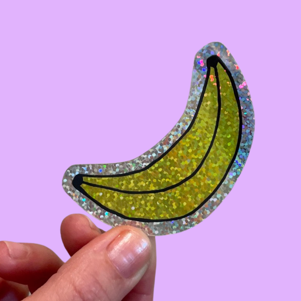 Glitter Banana Sticker – Ruby Press Mercantile